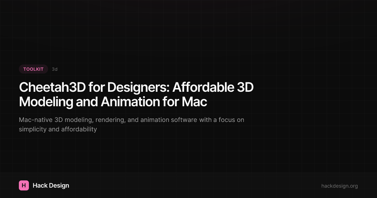 Cheetah3D for Designers: Affordable 3D Modeling and Animation for Mac ...