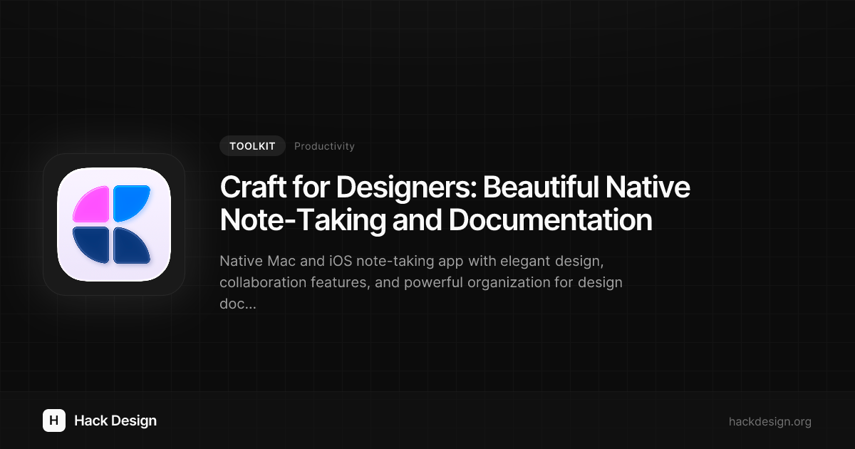 Craft for Designers: Beautiful Native Note-Taking and Documentation ...