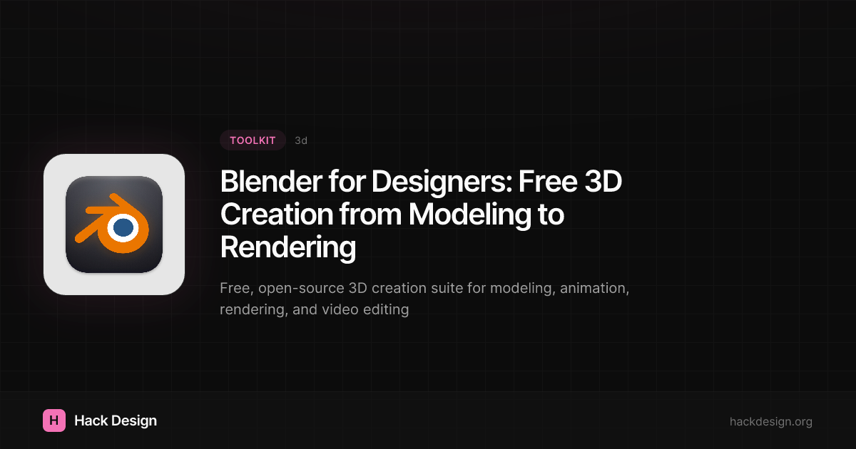 Blender for Designers: Free 3D Creation from Modeling to Rendering ...