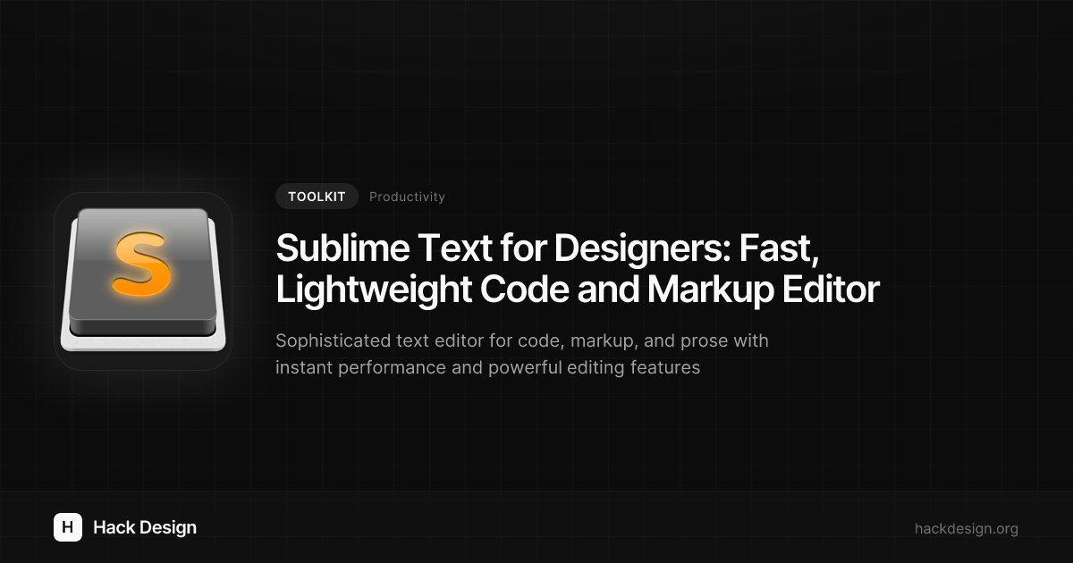 Sublime Text for Designers: Fast, Lightweight Code and Markup Editor ...